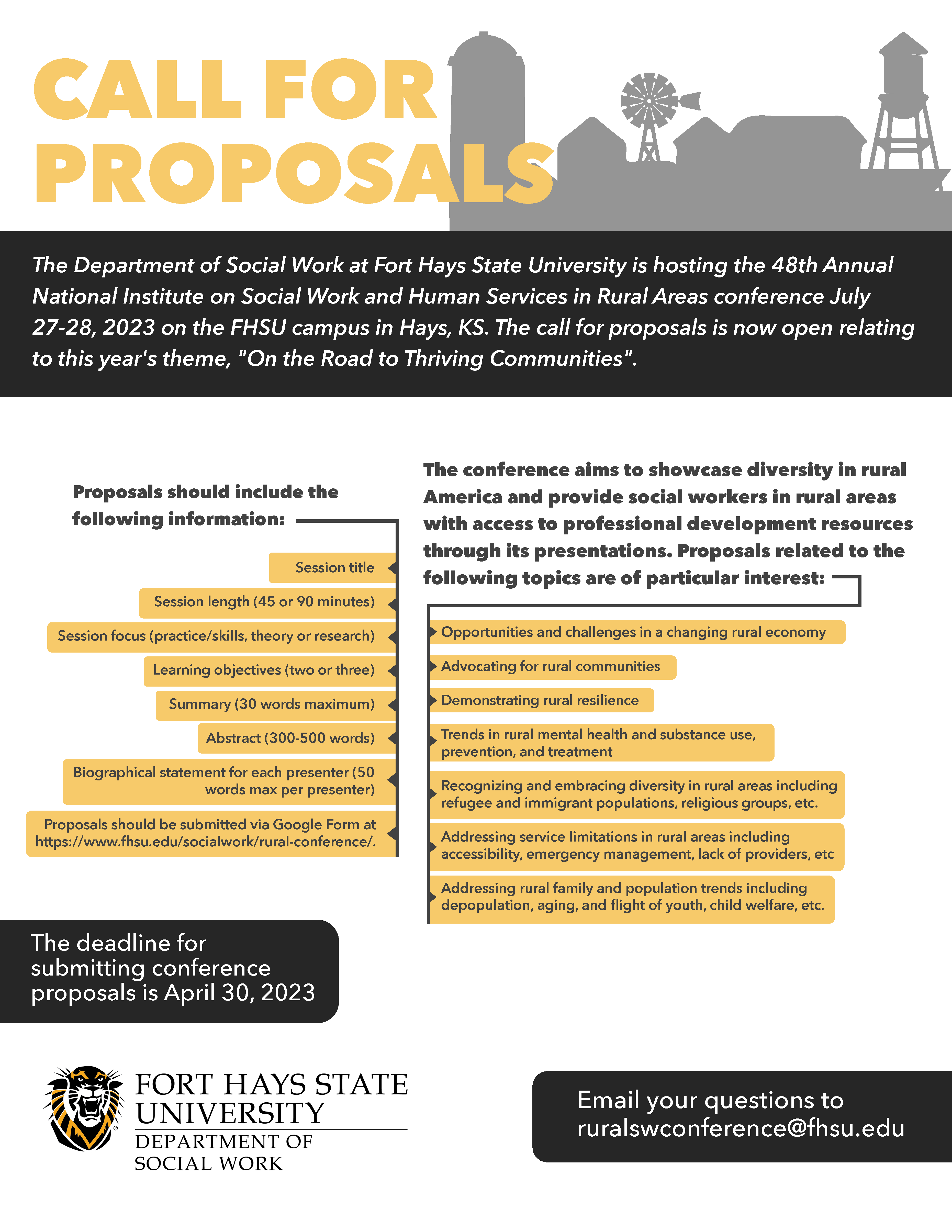 Call for Proposals - Fort Hays State University (FHSU)